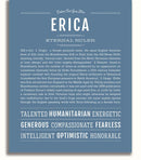 Erica Personalized Name Meaning Art Prints – Name Stories