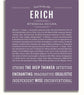 Erich Personalized Name Meaning Art Prints – Name Stories