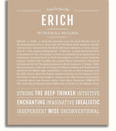Erich Personalized Name Meaning Art Prints – Name Stories