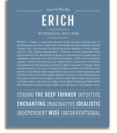 Erich Personalized Name Meaning Art Prints – Name Stories