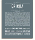 Ericka Personalized Name Meaning Art Prints – Name Stories