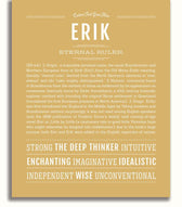 Erik Personalized Name Meaning Art Prints – Name Stories