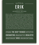 Erik Personalized Name Meaning Art Prints – Name Stories