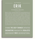 Erik Personalized Name Meaning Art Prints – Name Stories