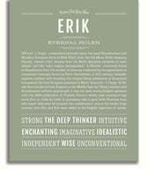 Erik Personalized Name Meaning Art Prints – Name Stories