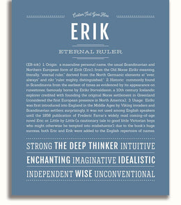 Erik | Name Art Print - Personalized Custom Gifts – Name Stories