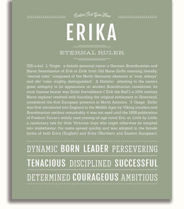 Erika Personalized Name Meaning Art Prints – Name Stories