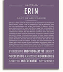 Erin (female) | Name Art Print – Name Stories