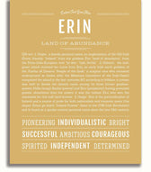 Erin Personalized Name Meaning Art Prints – Name Stories
