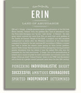 Erin (female) | Name Art Print – Name Stories