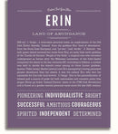 Erin Personalized Name Meaning Art Prints – Name Stories