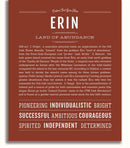 Erin Personalized Name Meaning Art Prints – Name Stories