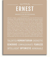 Ernest Personalized Name Meaning Art Prints – Name Stories
