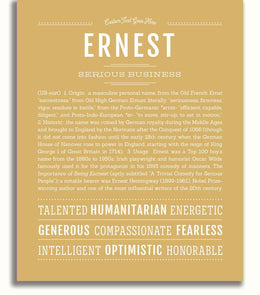 Ernest | Name Art Print - Personalized Custom Gifts – Name Stories