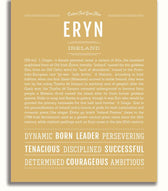 Eryn Personalized Name Meaning Art Prints – Name Stories