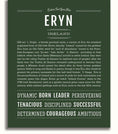 Eryn Personalized Name Meaning Art Prints – Name Stories