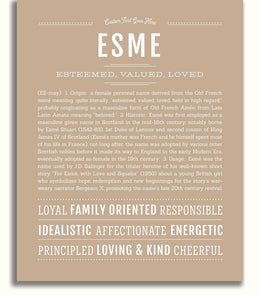Esme | Name Art Print – Name Stories