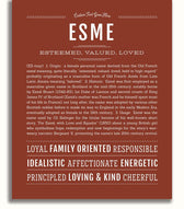 Esme Personalized Name Meaning Art Prints – Name Stories
