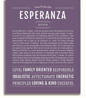 Esperanza Personalized Name Meaning Art Prints – Name Stories