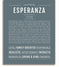 Esperanza Personalized Name Meaning Art Prints – Name Stories