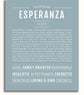 Esperanza Personalized Name Meaning Art Prints – Name Stories