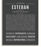 Esteban Personalized Name Meaning Art Prints – Name Stories