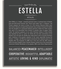 Estella Personalized Name Meaning Art Prints – Name Stories