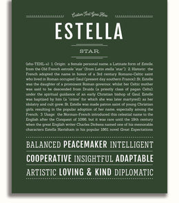 Estella | Name Art Print – Name Stories