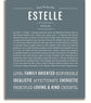 Estelle Personalized Name Meaning Art Prints – Name Stories