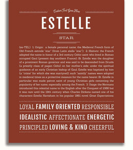 Estelle | Name Art Print – Name Stories