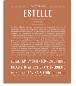 Estelle | Name Art Print – Name Stories