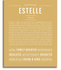 Estelle | Name Art Print – Name Stories