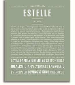 Estelle | Name Art Print – Name Stories