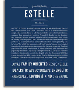 Estelle | Name Art Print – Name Stories