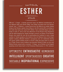 Esther Personalized Name Meaning Art Prints – Name Stories