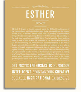 Esther Personalized Name Meaning Art Prints – Name Stories