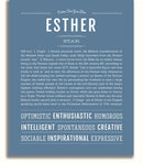 Esther Personalized Name Meaning Art Prints – Name Stories