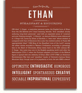 Ethan Personalized Name Meaning Art Prints – Name Stories