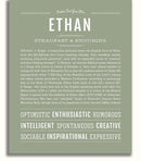 Ethan Personalized Name Meaning Art Prints – Name Stories