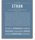 Ethan Personalized Name Meaning Art Prints – Name Stories