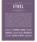 Ethel Personalized Name Meaning Art Prints – Name Stories