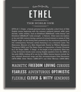 Ethel Personalized Name Meaning Art Prints – Name Stories