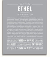 Ethel Personalized Name Meaning Art Prints – Name Stories
