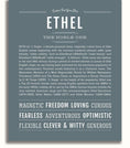 Ethel Personalized Name Meaning Art Prints – Name Stories
