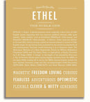 Ethel Personalized Name Meaning Art Prints – Name Stories