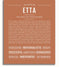 Etta | Name Art Print – Name Stories