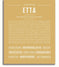 Etta Personalized Name Meaning Art Prints – Name Stories
