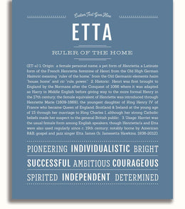 Etta | Name Art Print – Name Stories