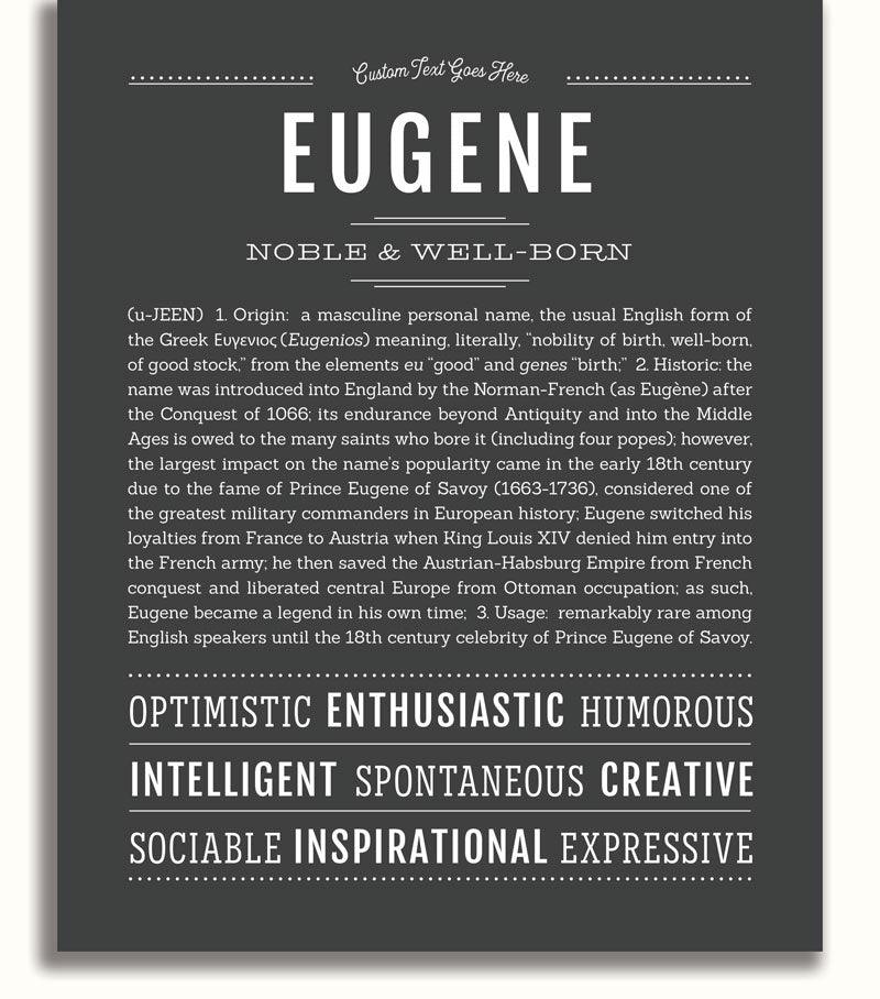 Eugene Personalized Name Meaning Art Prints – Name Stories