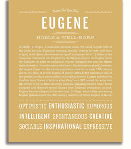 Eugene Personalized Name Meaning Art Prints – Name Stories